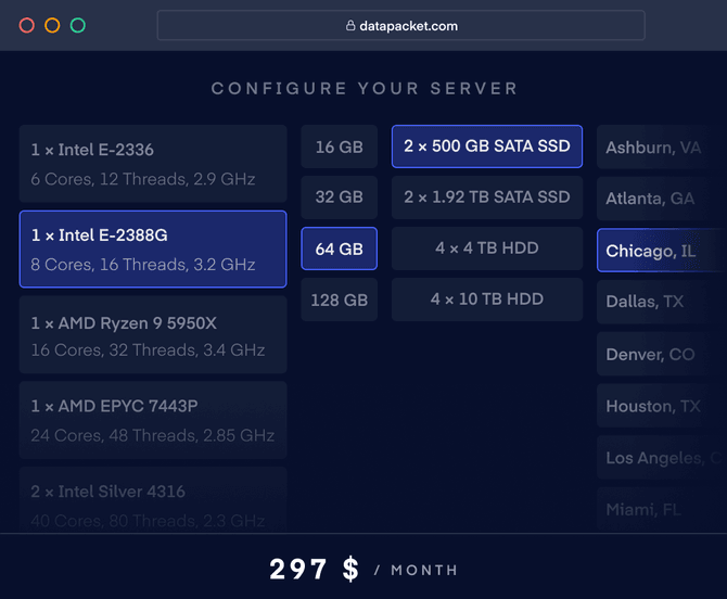 Move from cloud to dedicated servers | DataPacket.com